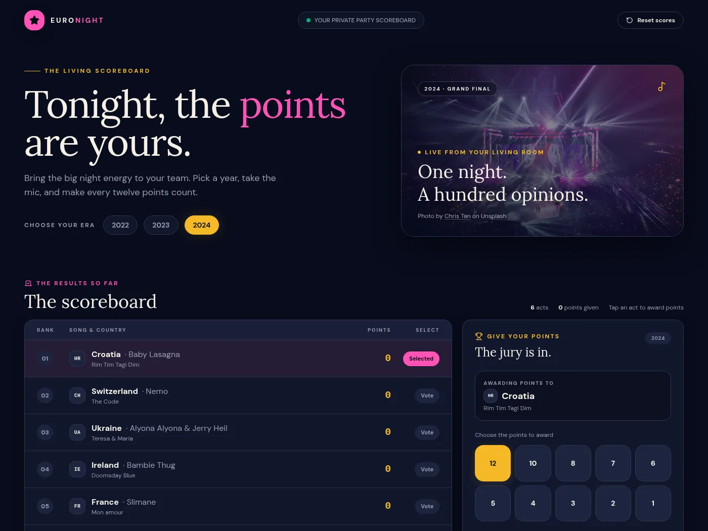 Eurovision Party Simulator