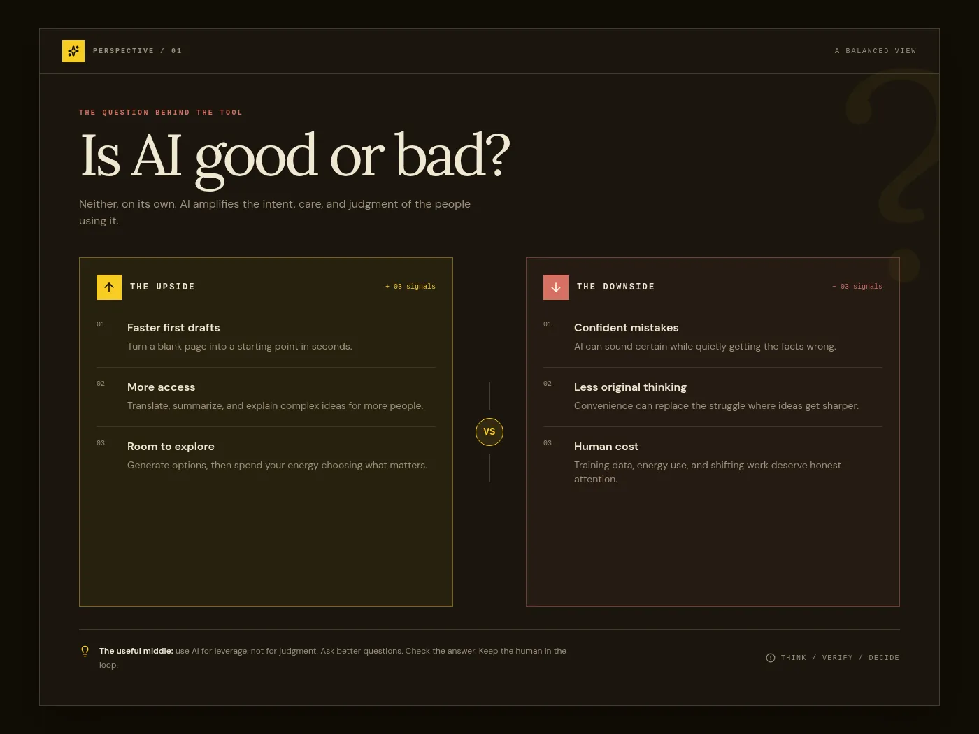 AI Use Pros & Cons Slide