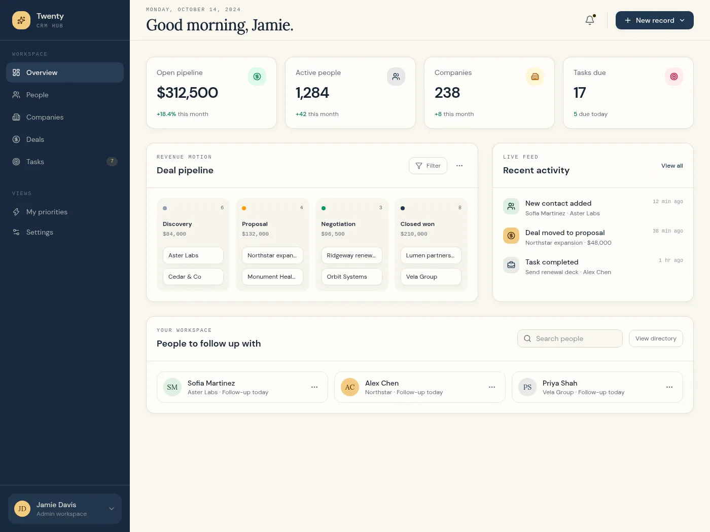 Twenty CRM Hub
