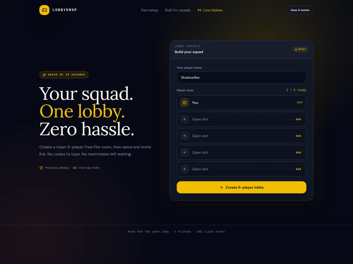 FF Lobby Bot Website