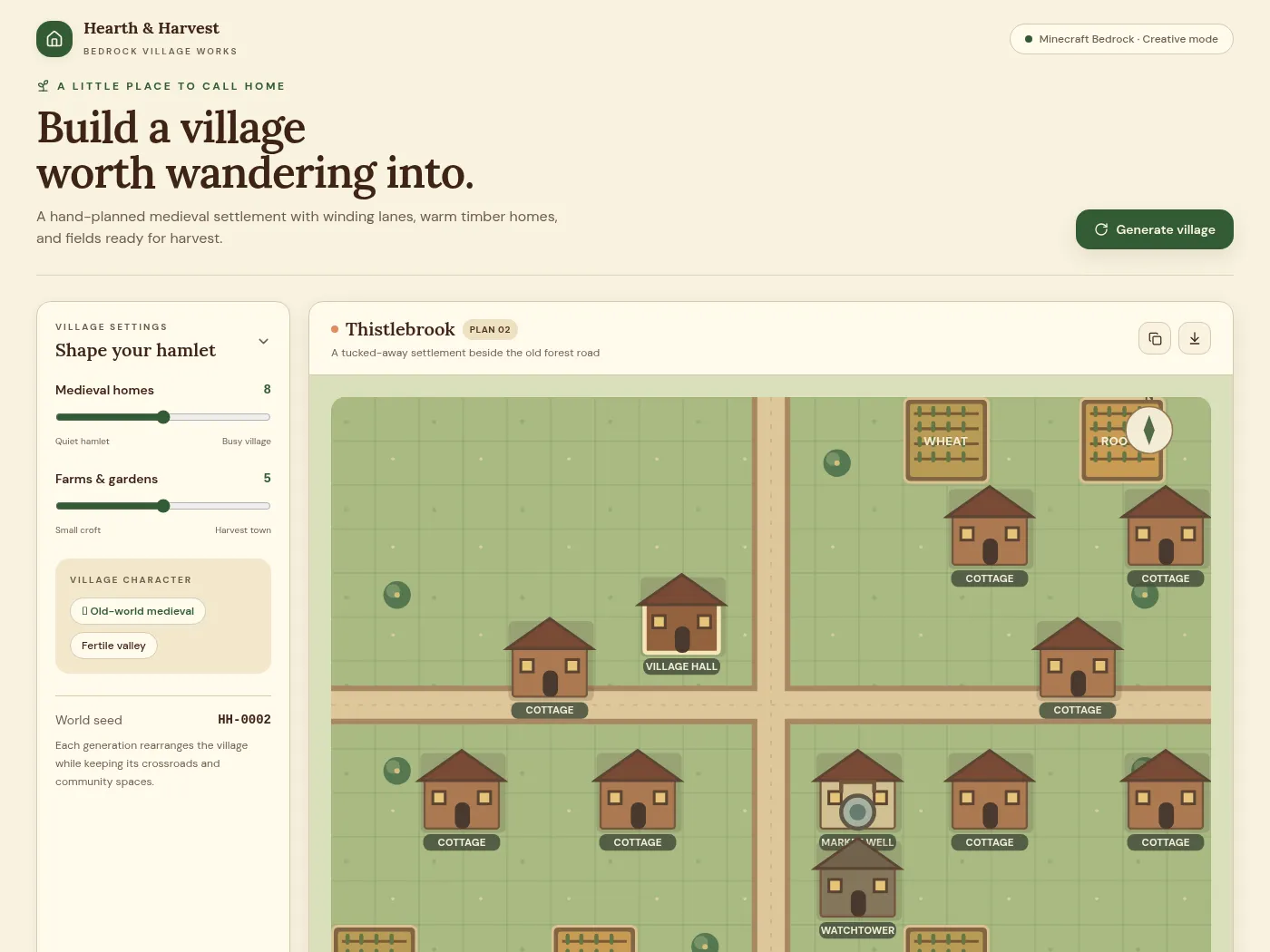 Medieval Village Generator