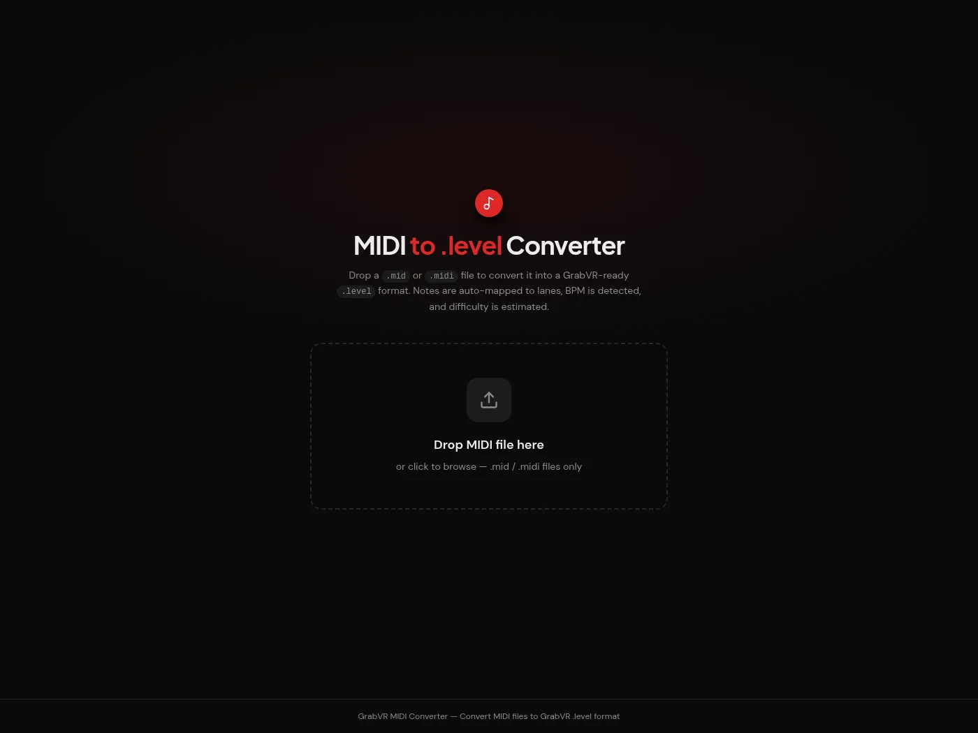 GrabVR MIDI Converter