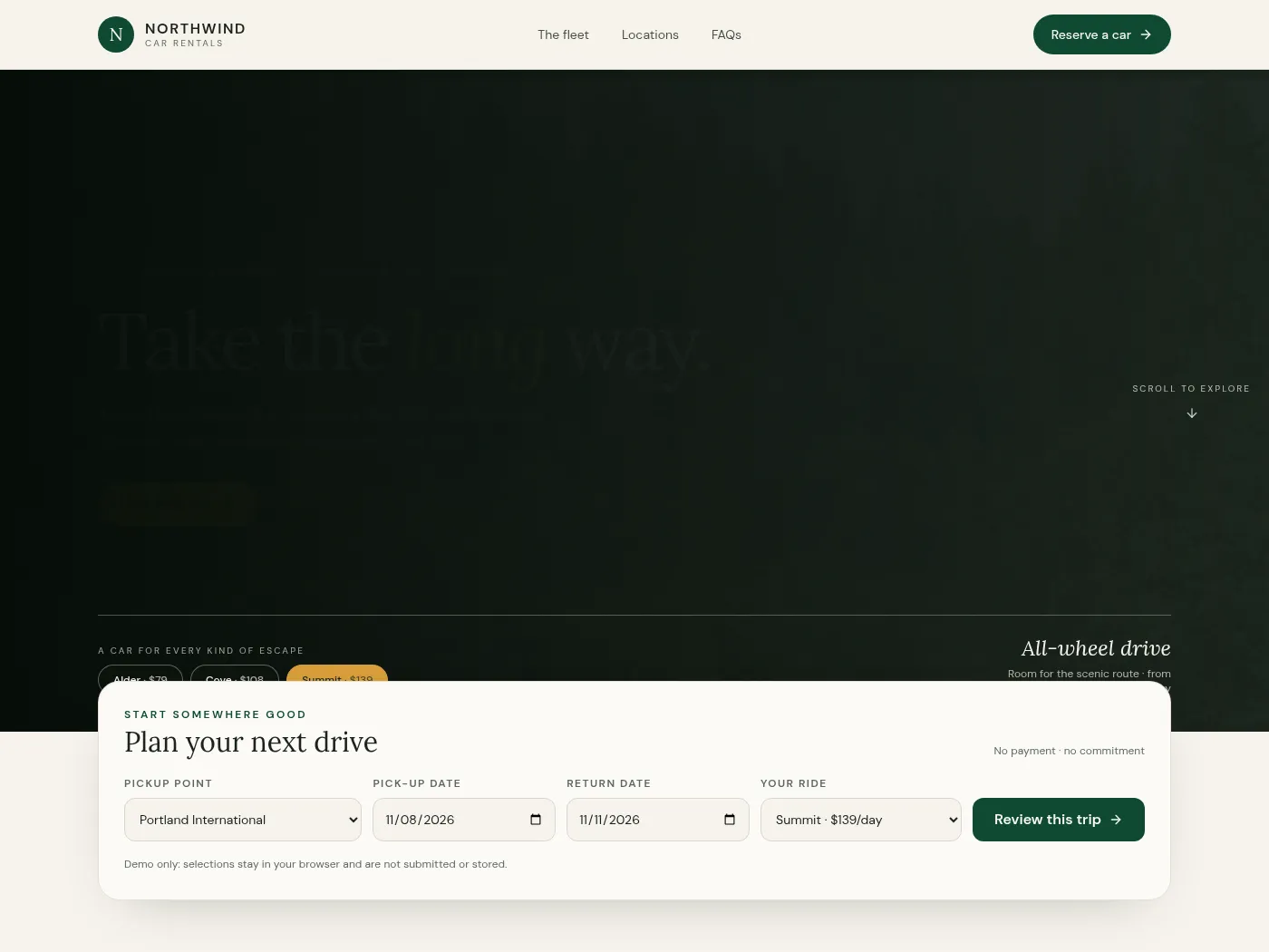 Northwind Car Rentals Site