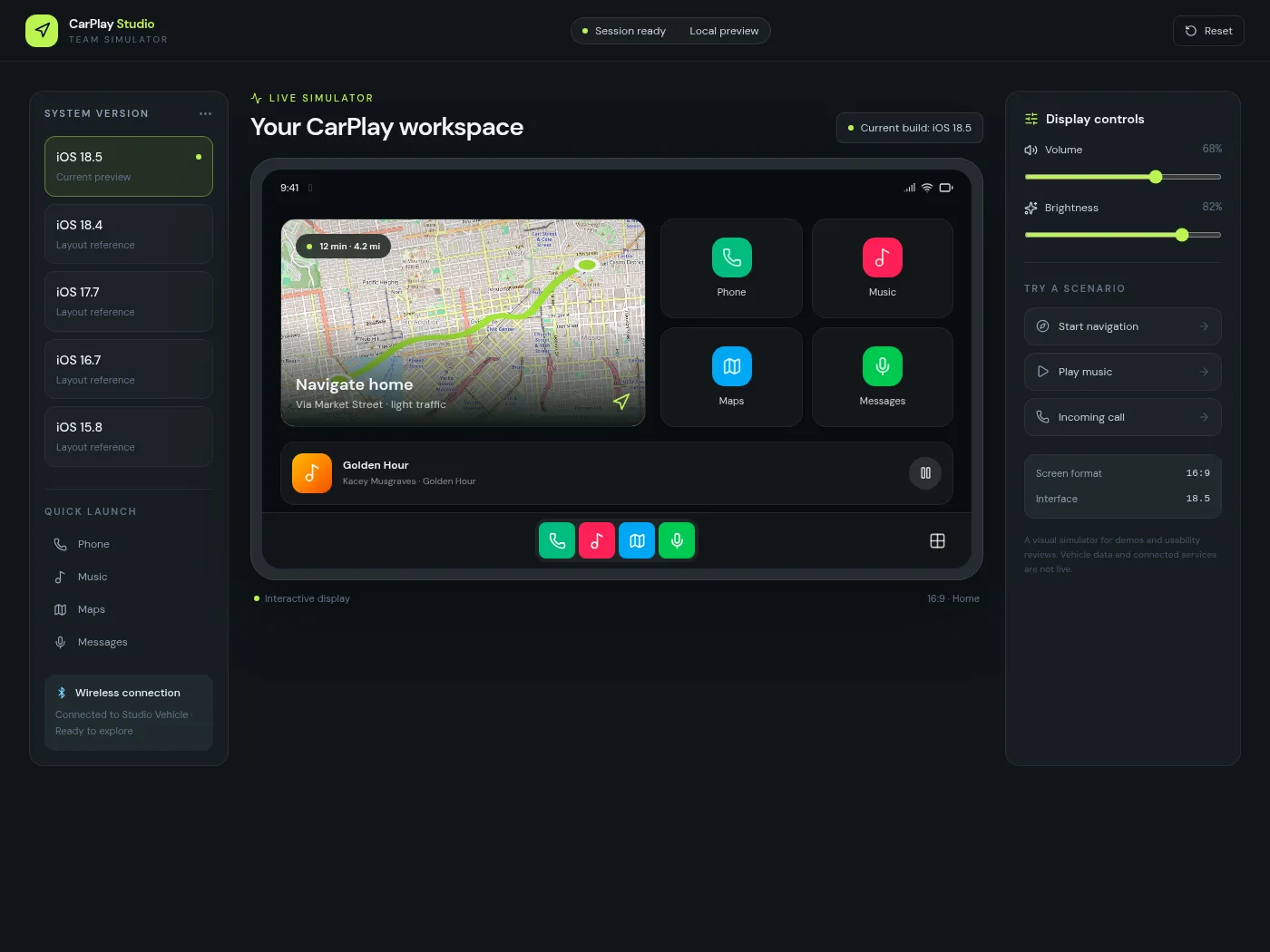 CarPlay Web Simulator