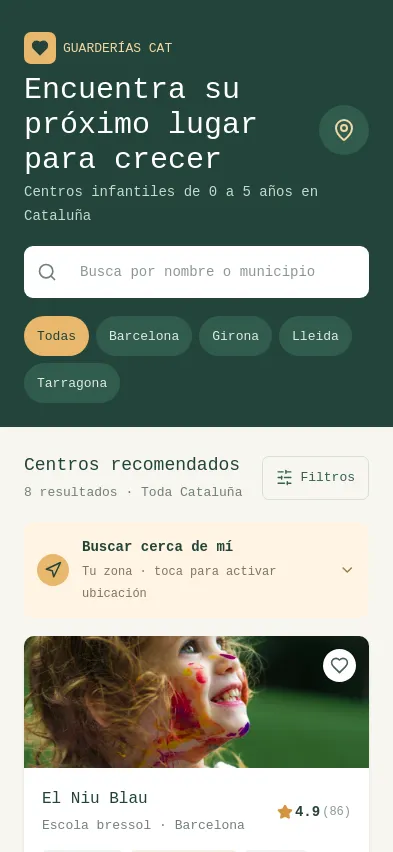 Guarderías Cataluña Finder