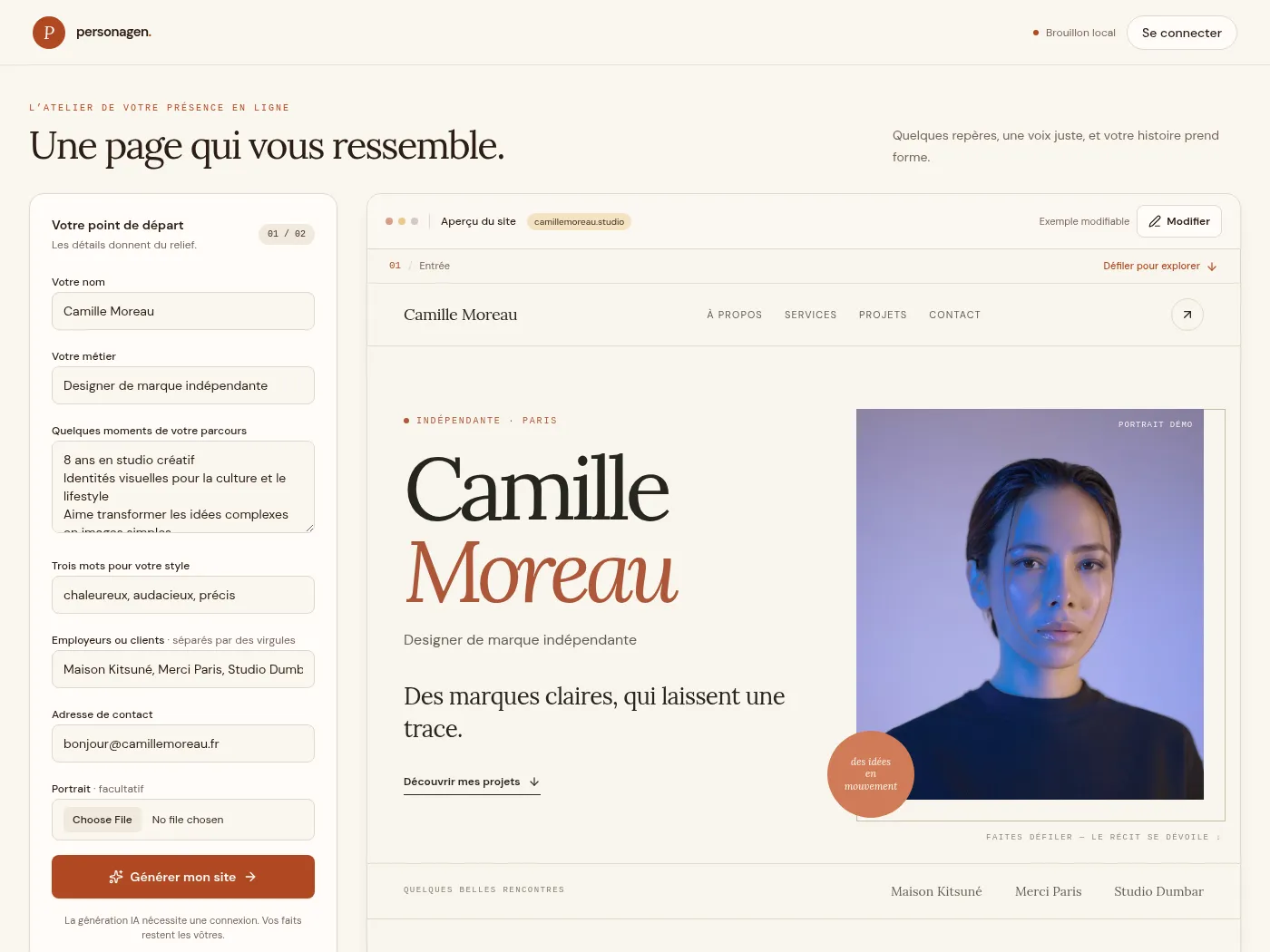 PersonaGen Website Builder
