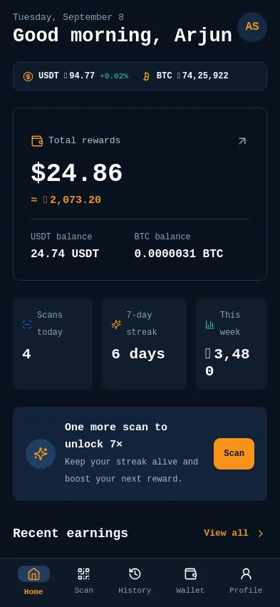 Scanzy Rewards App