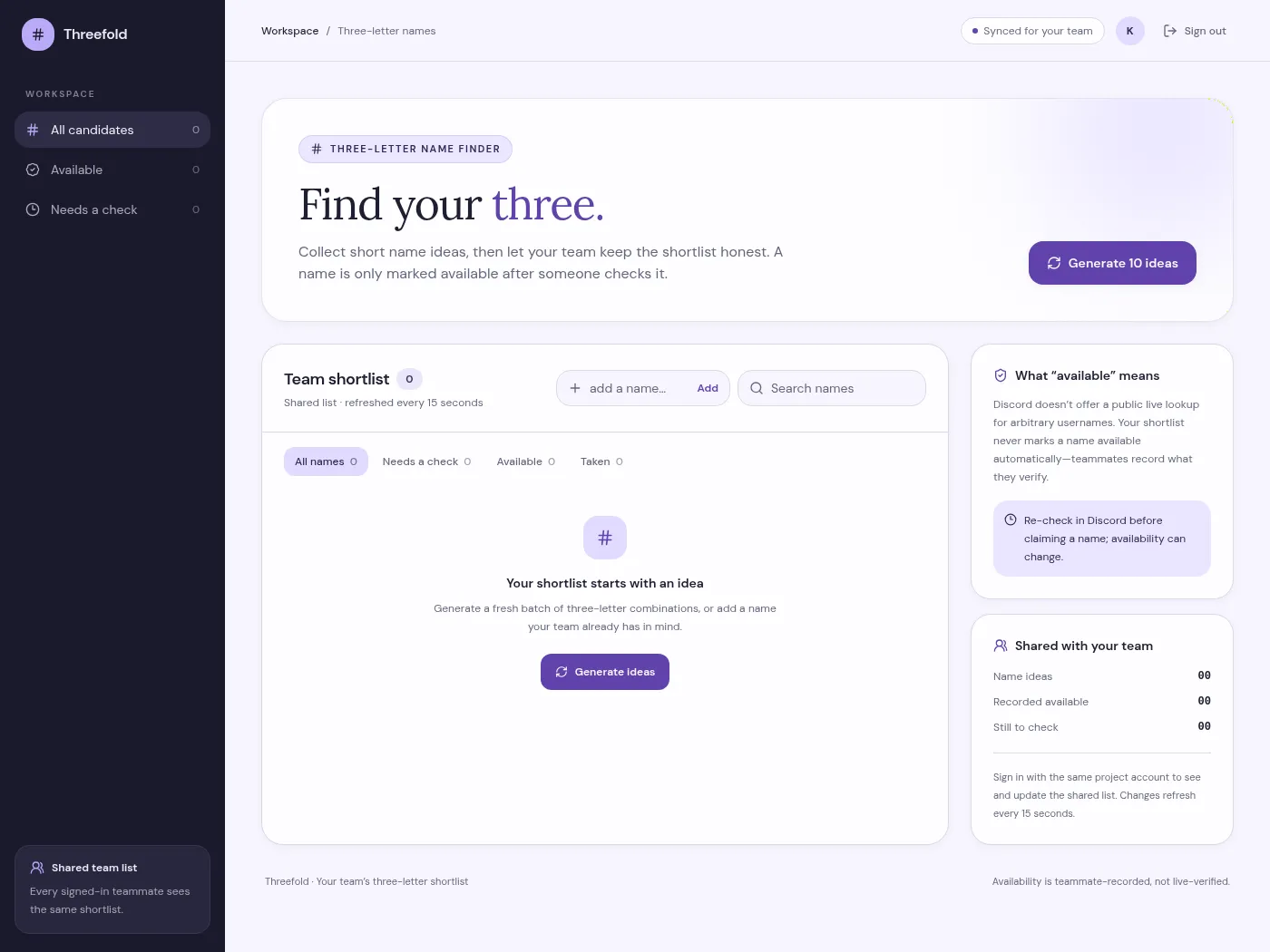 Discord Name Finder
