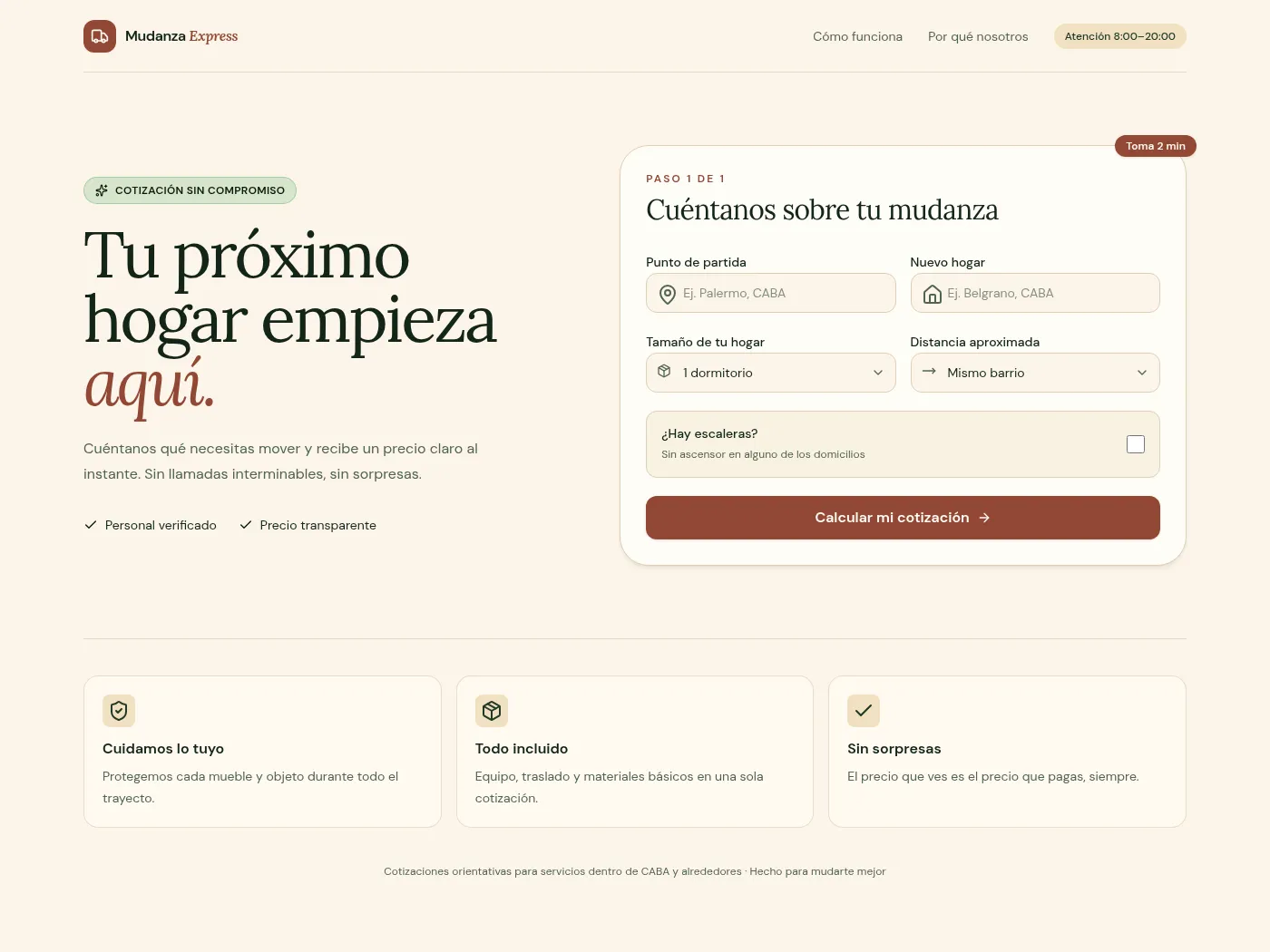 Cotizador Mudanza Express