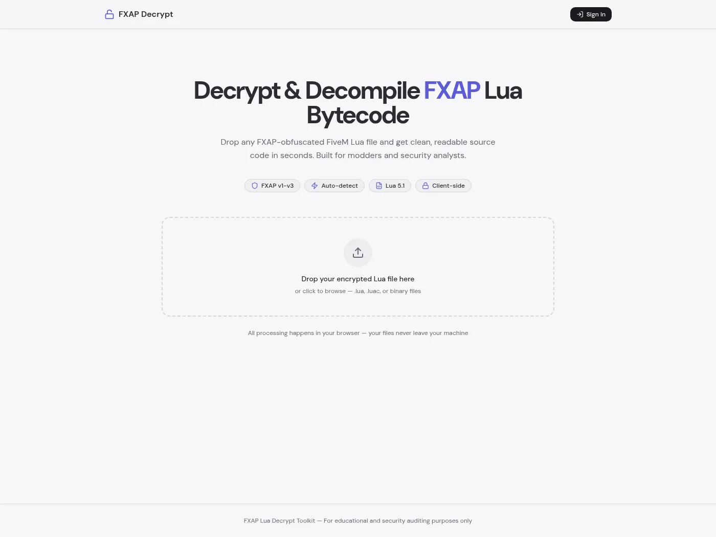 FXAP Lua Decrypt Toolkit