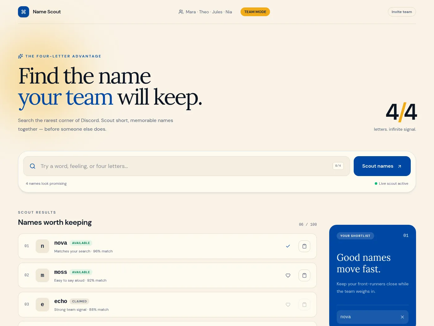 Discord Name Scout