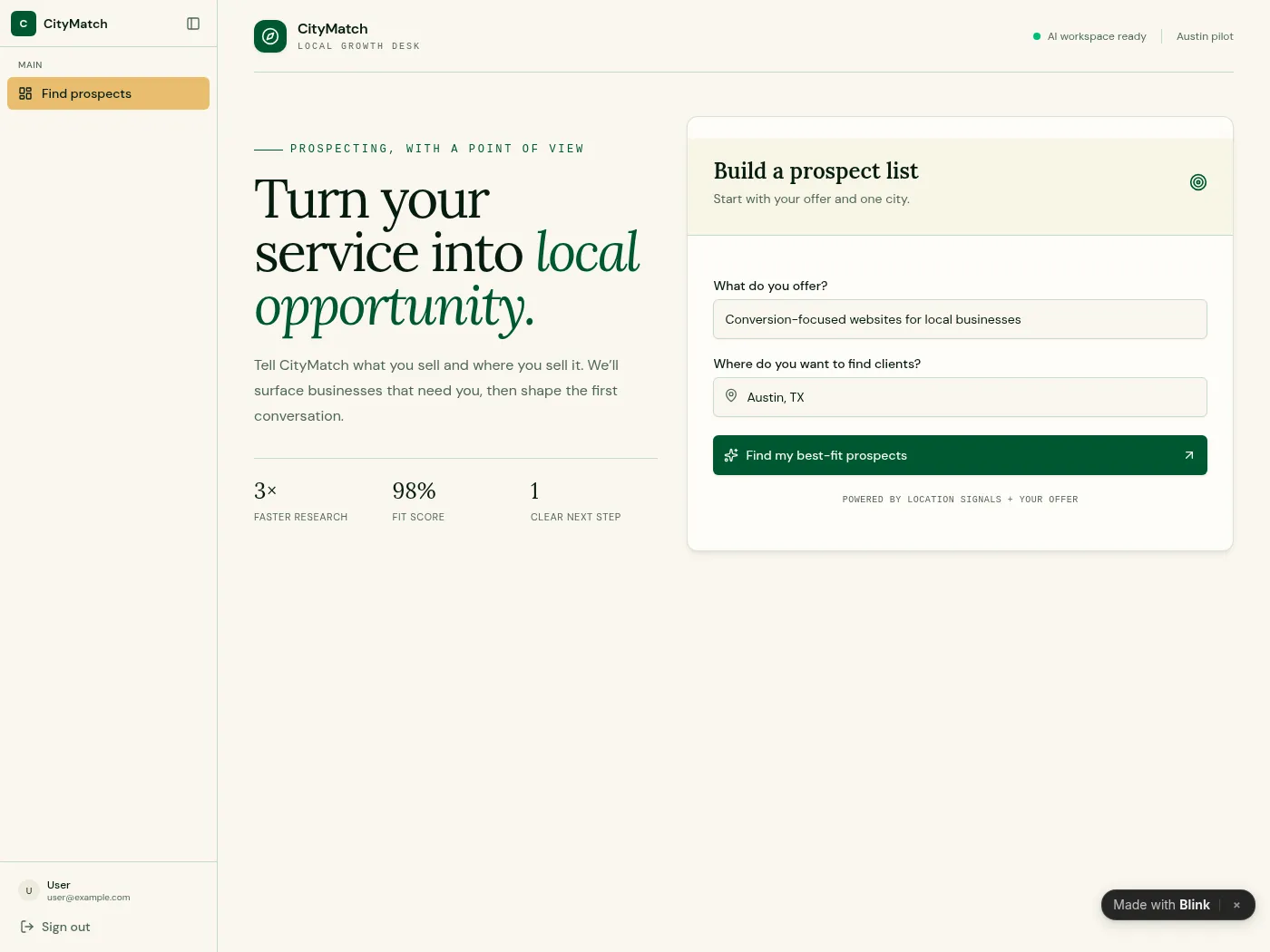 CityMatch AI B2B Finder