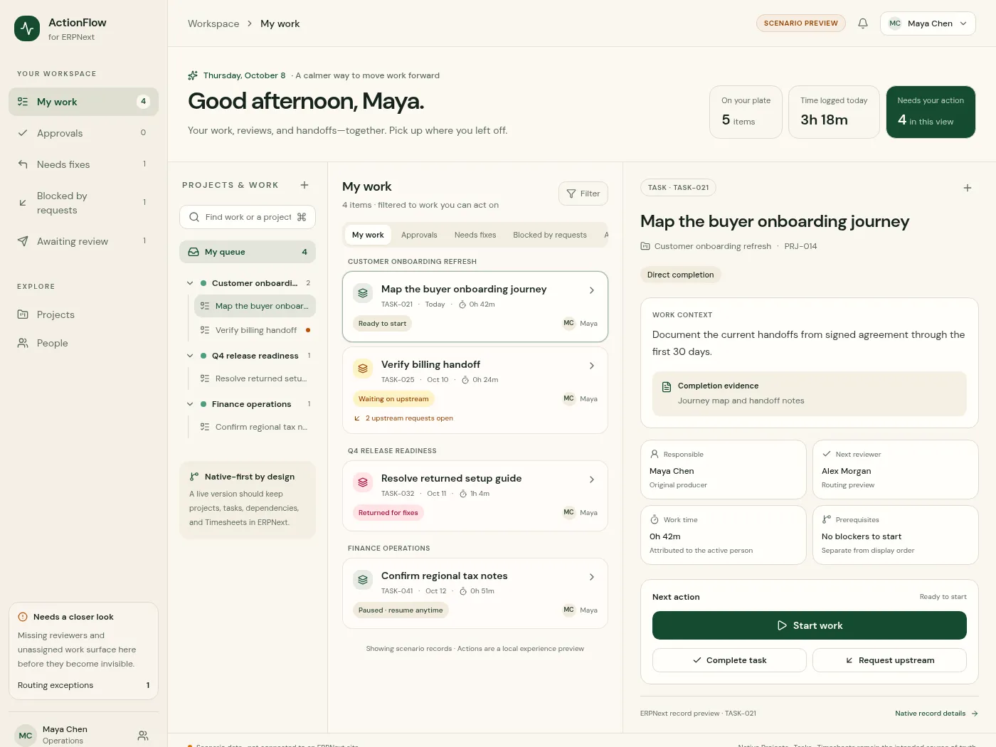 ActionFlow for ERPNext