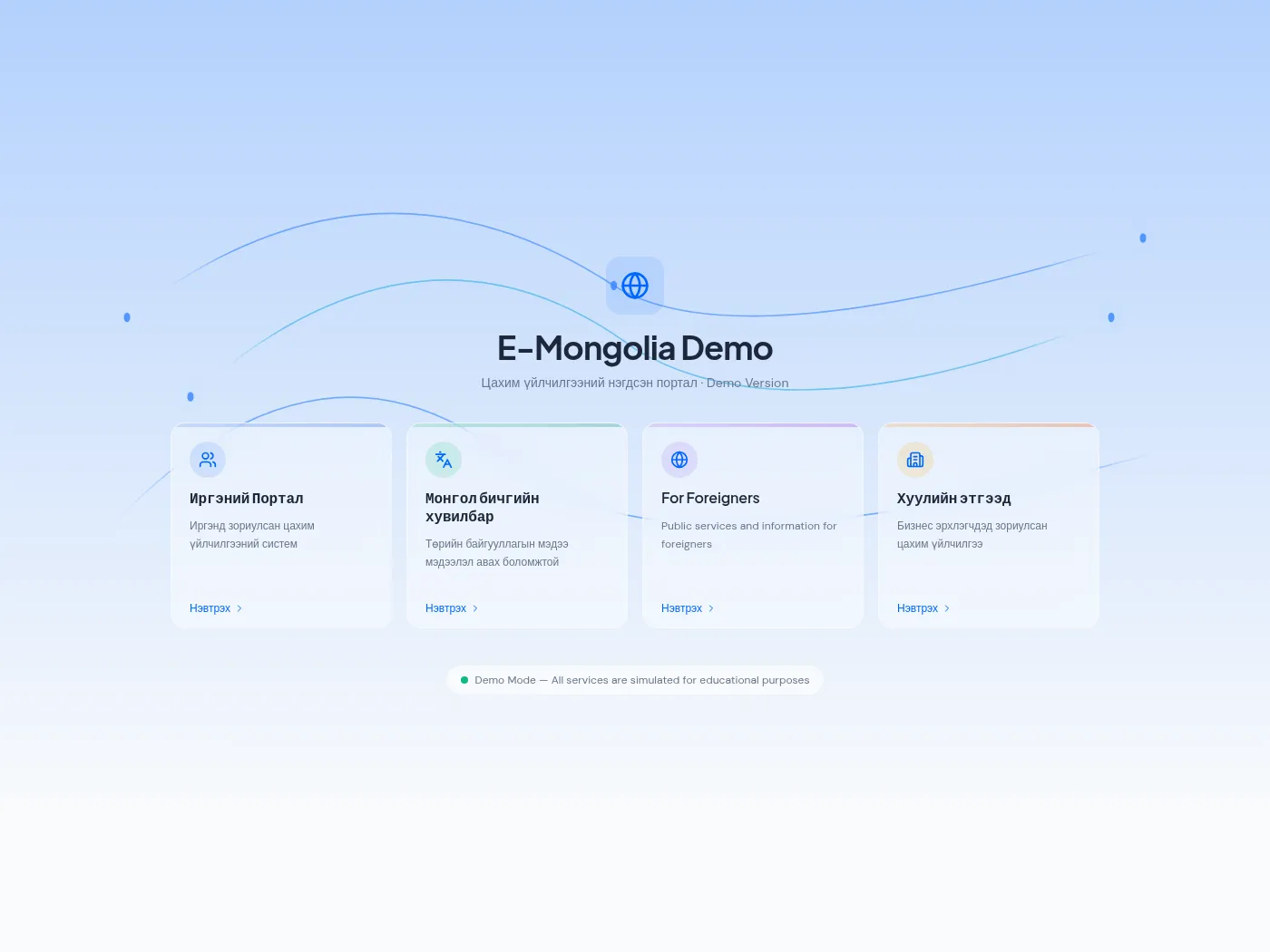 E-Mongolia Demo Portal