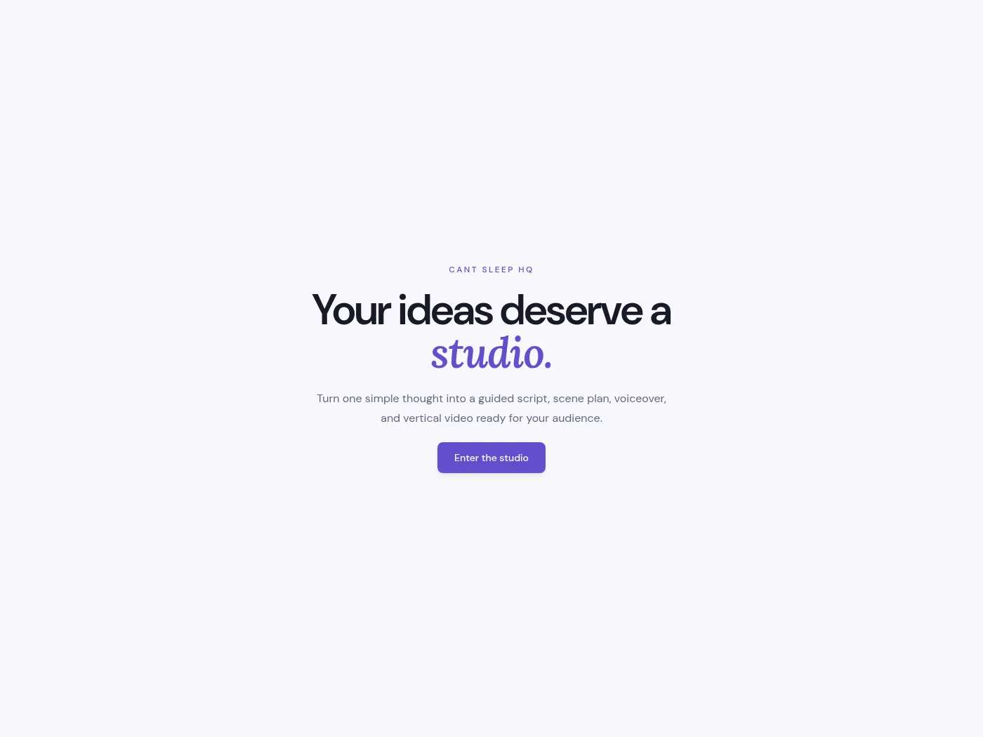 Cant Sleep Studio