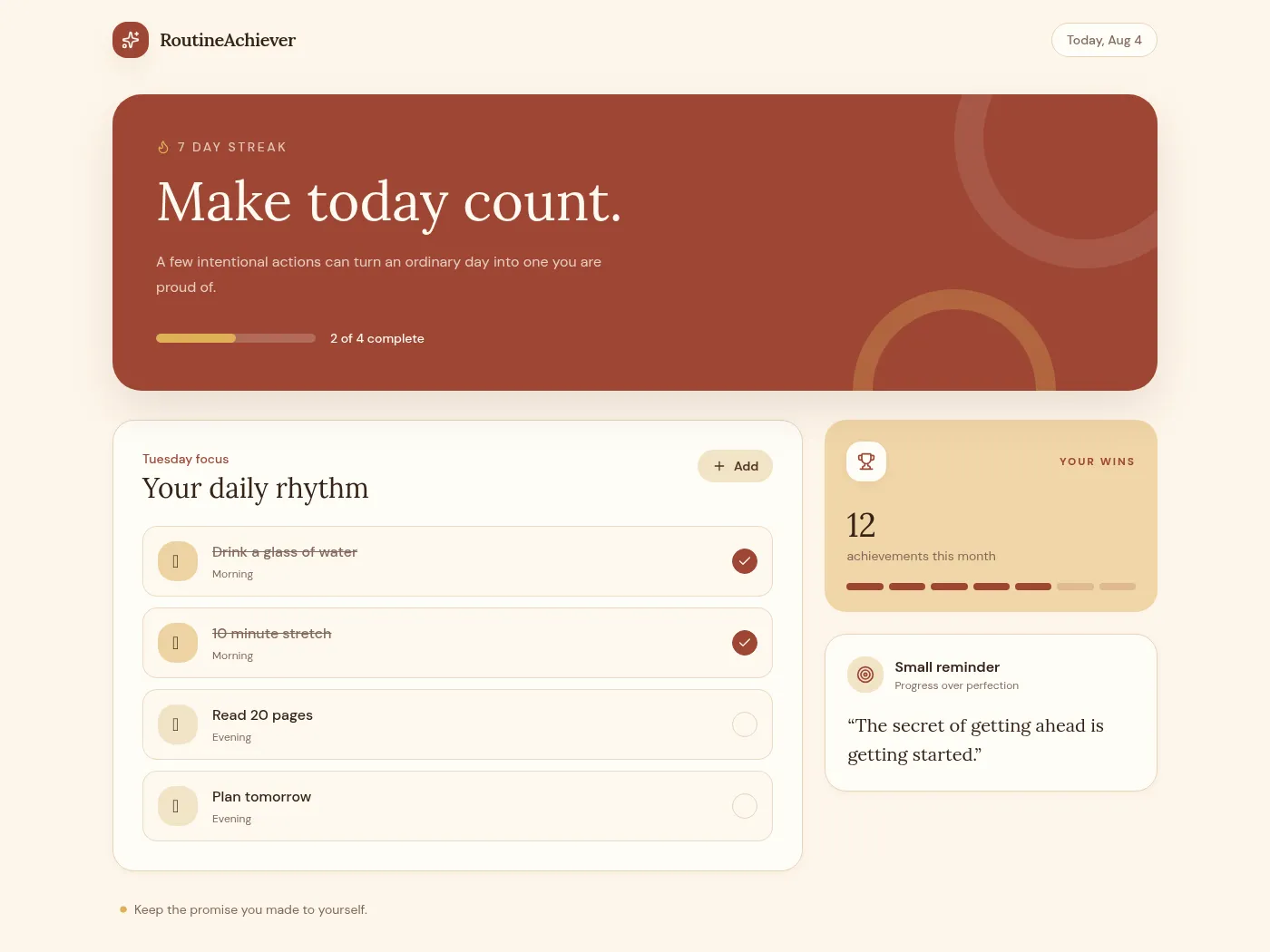 RoutineAchiever App