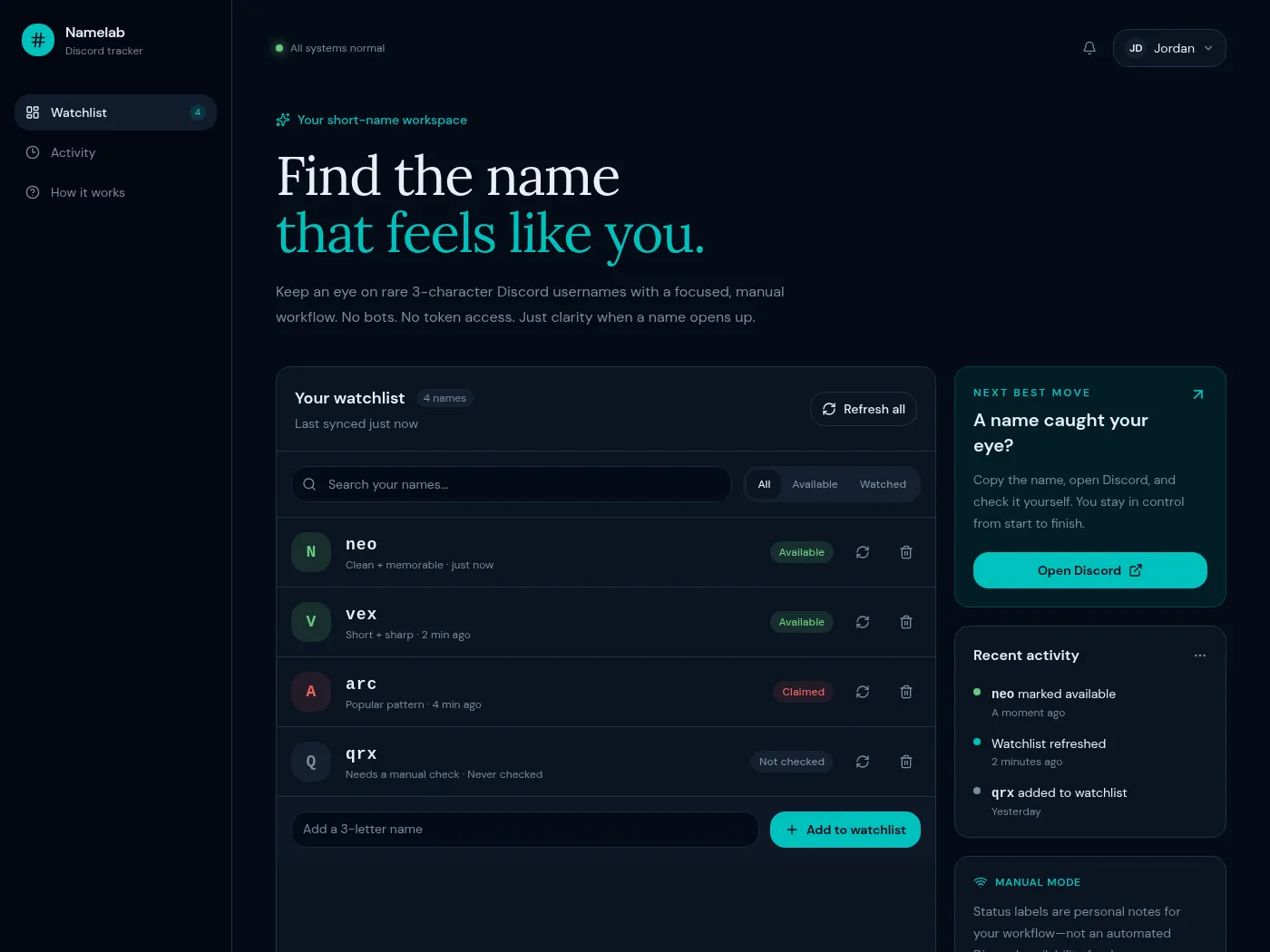 Discord Name Sniper