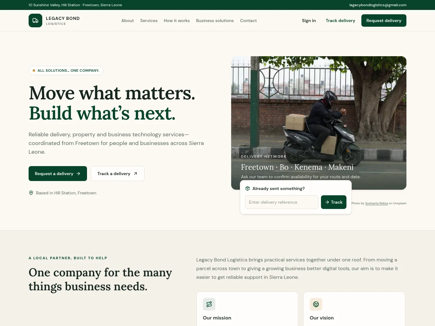 Legacy Bond Logistics WebApp