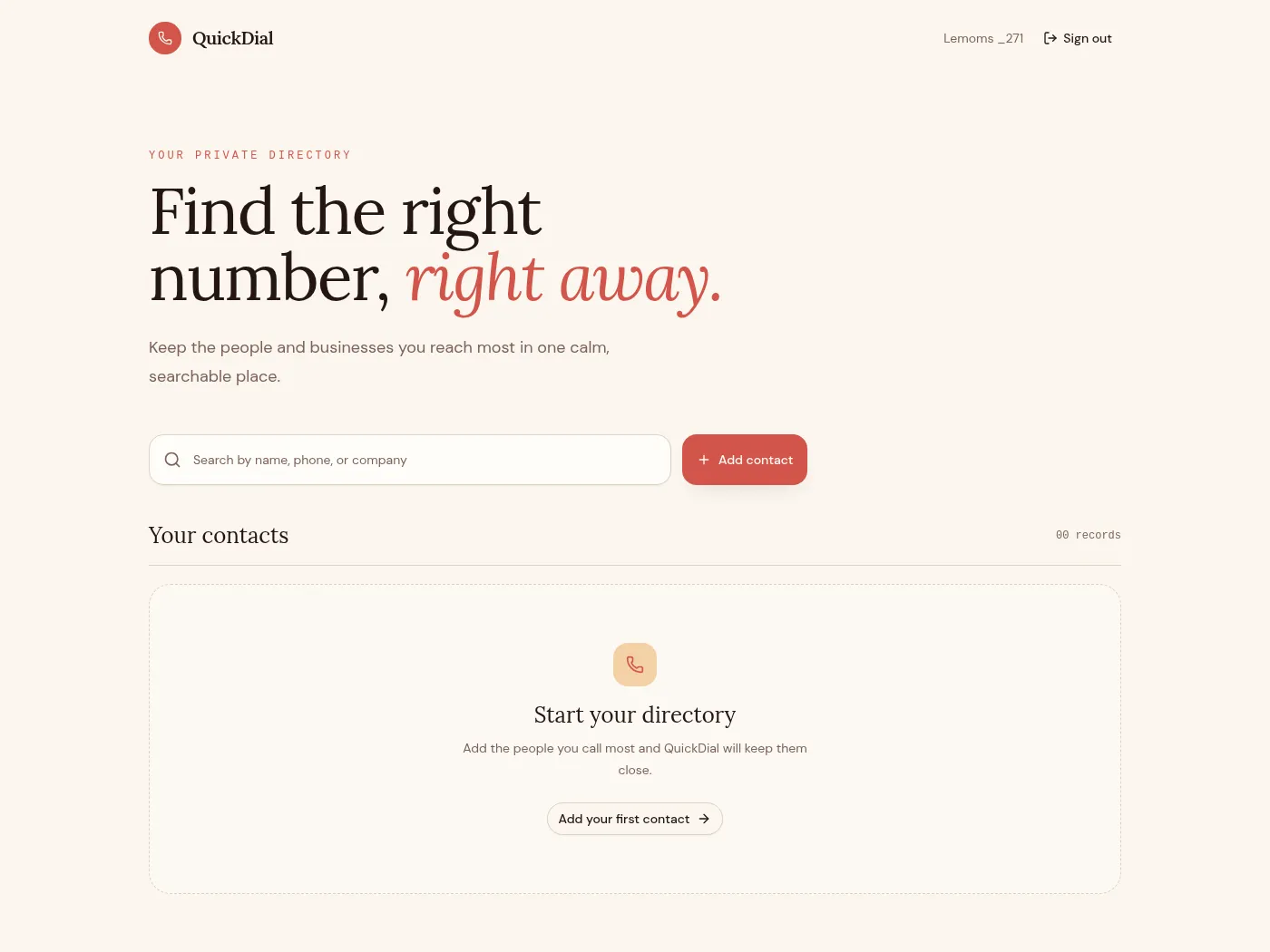 QuickDial Directory