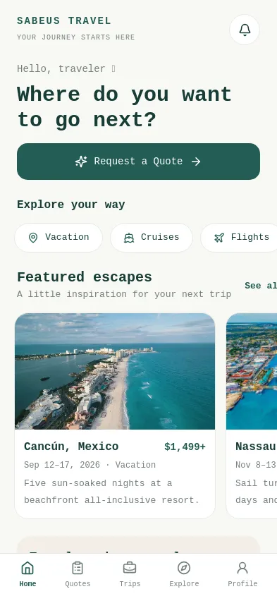 Sabeus Travel App