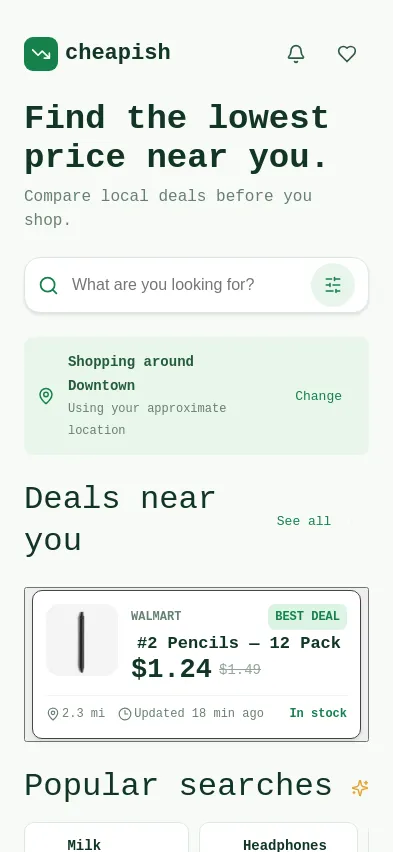 Cheapish Local Price Finder