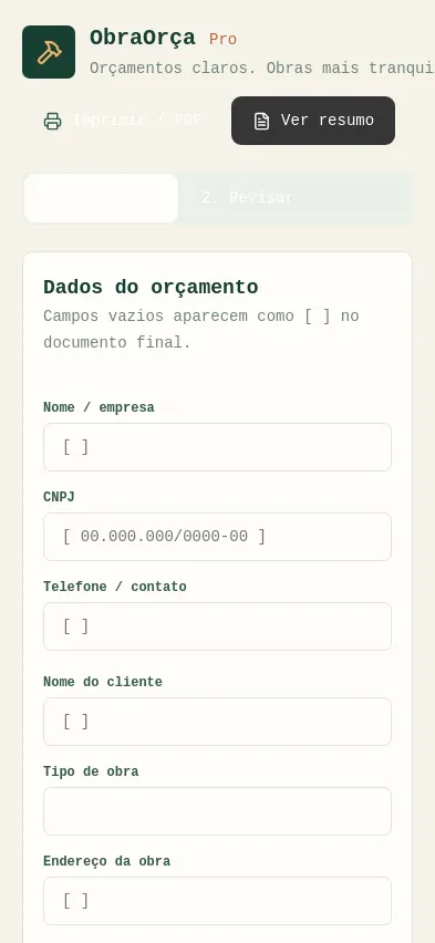 Adriano orçamento