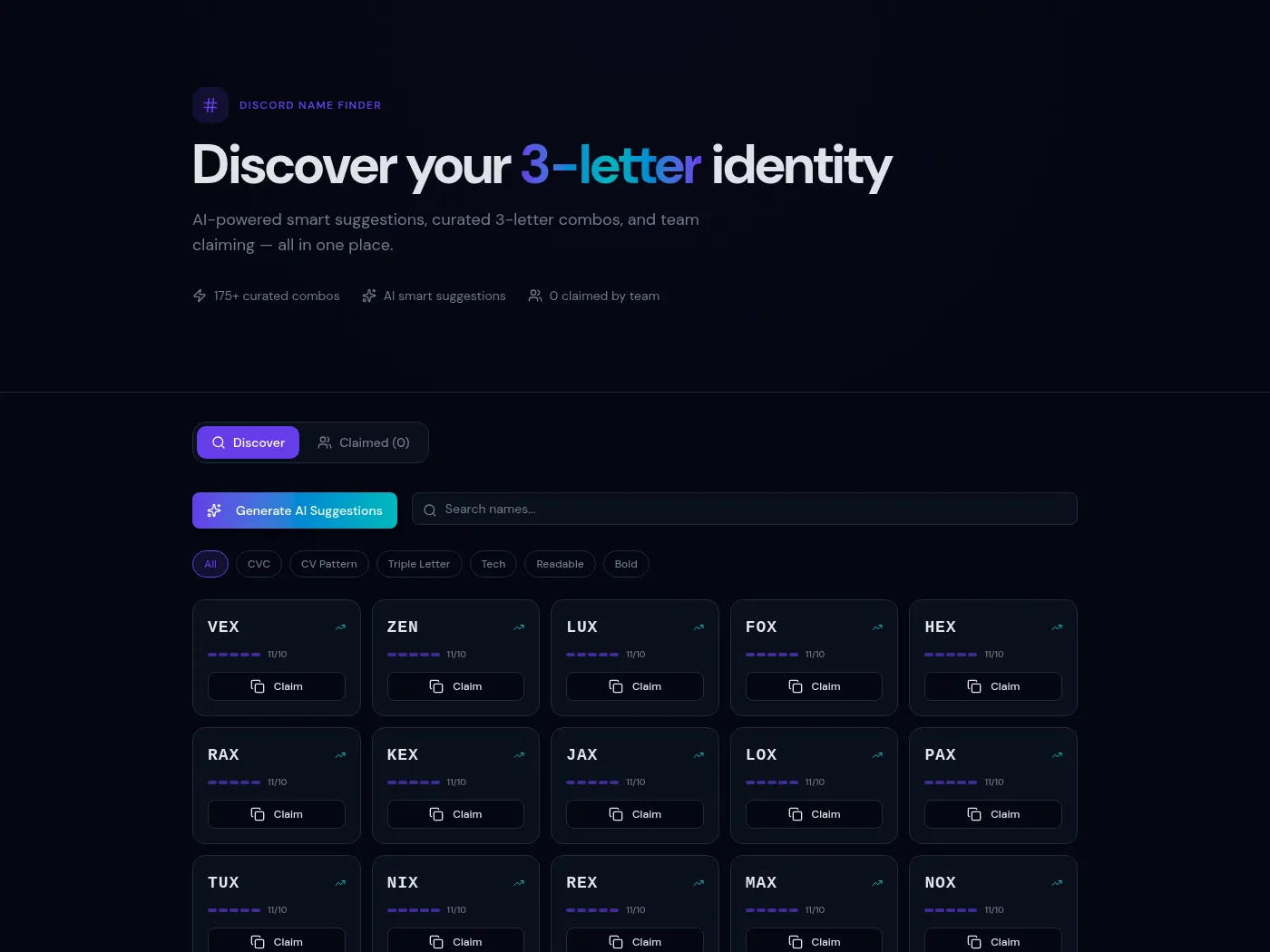 Discord Name Finder
