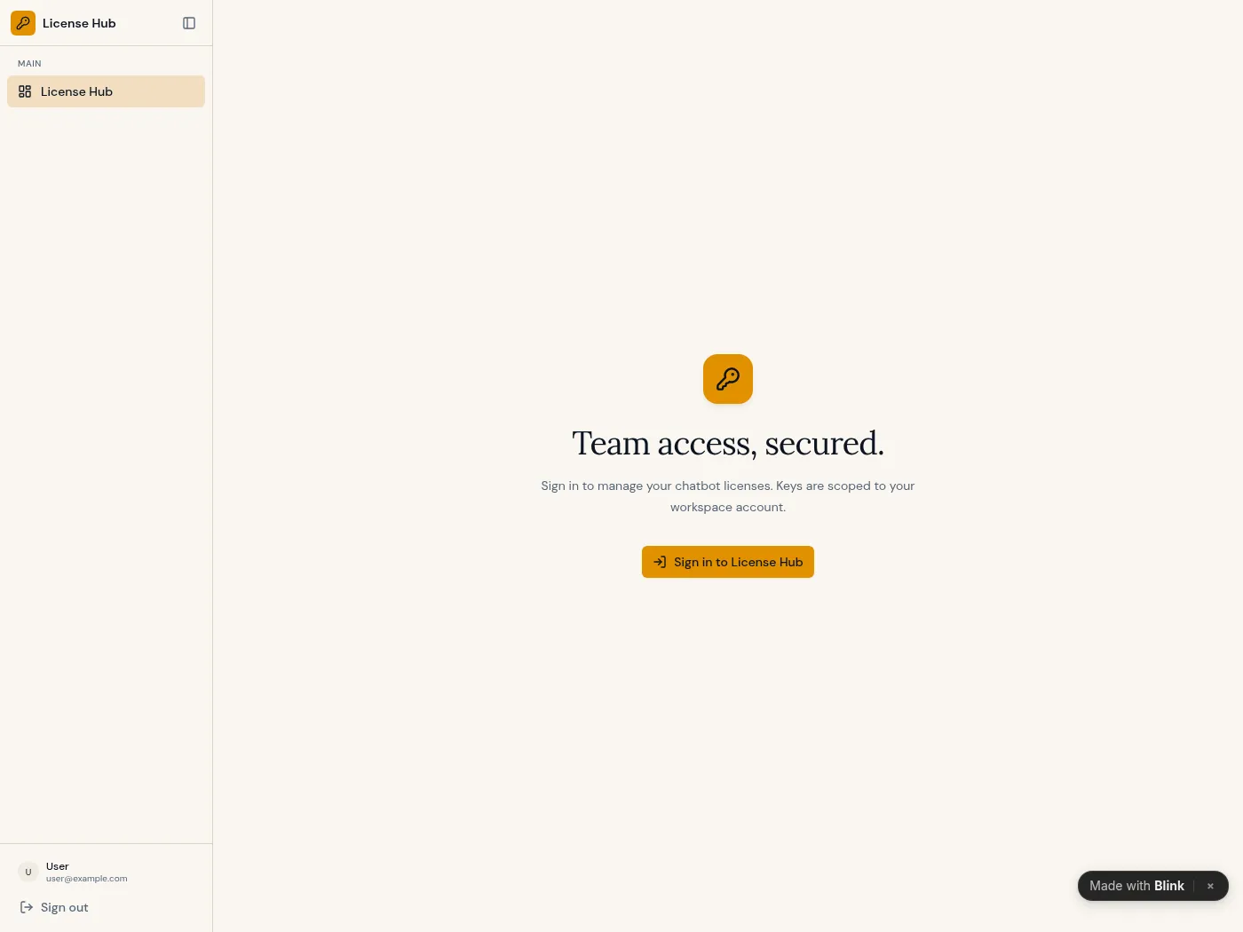 Chatbot License Hub