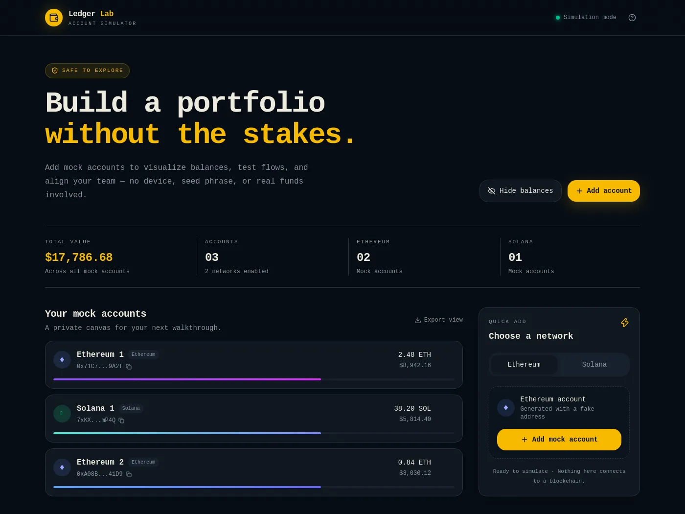 Ledger Mock Account Simulator