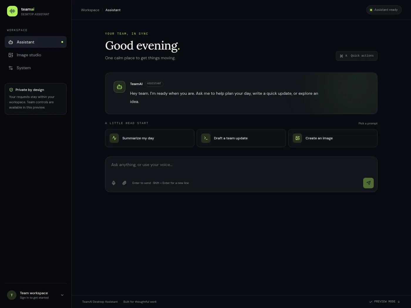 TeamAI Desktop Assistant