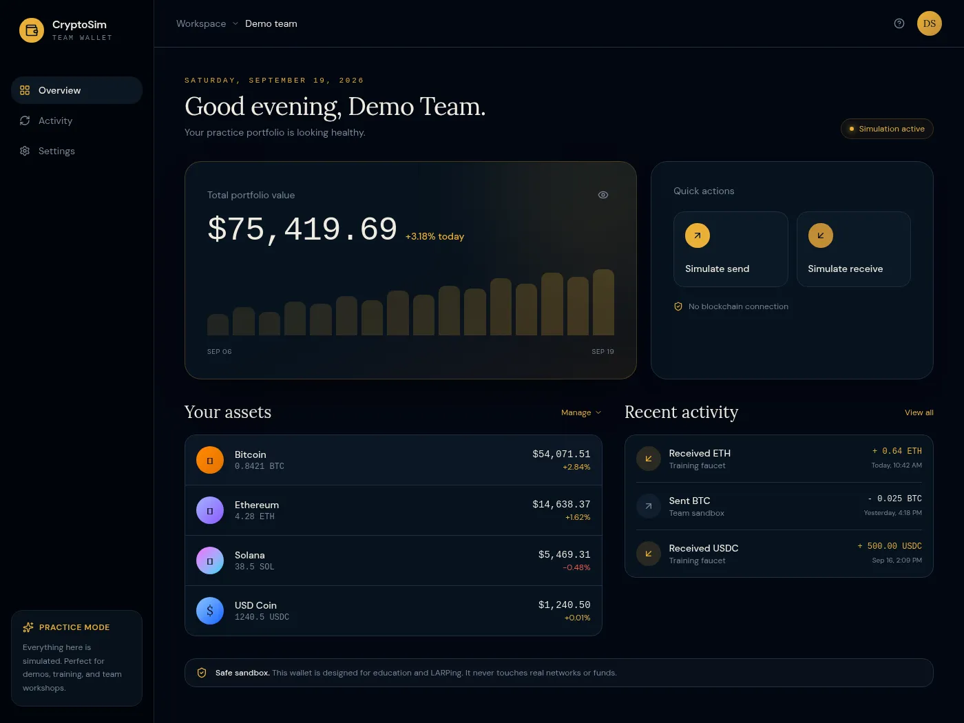 CryptoSim Wallet