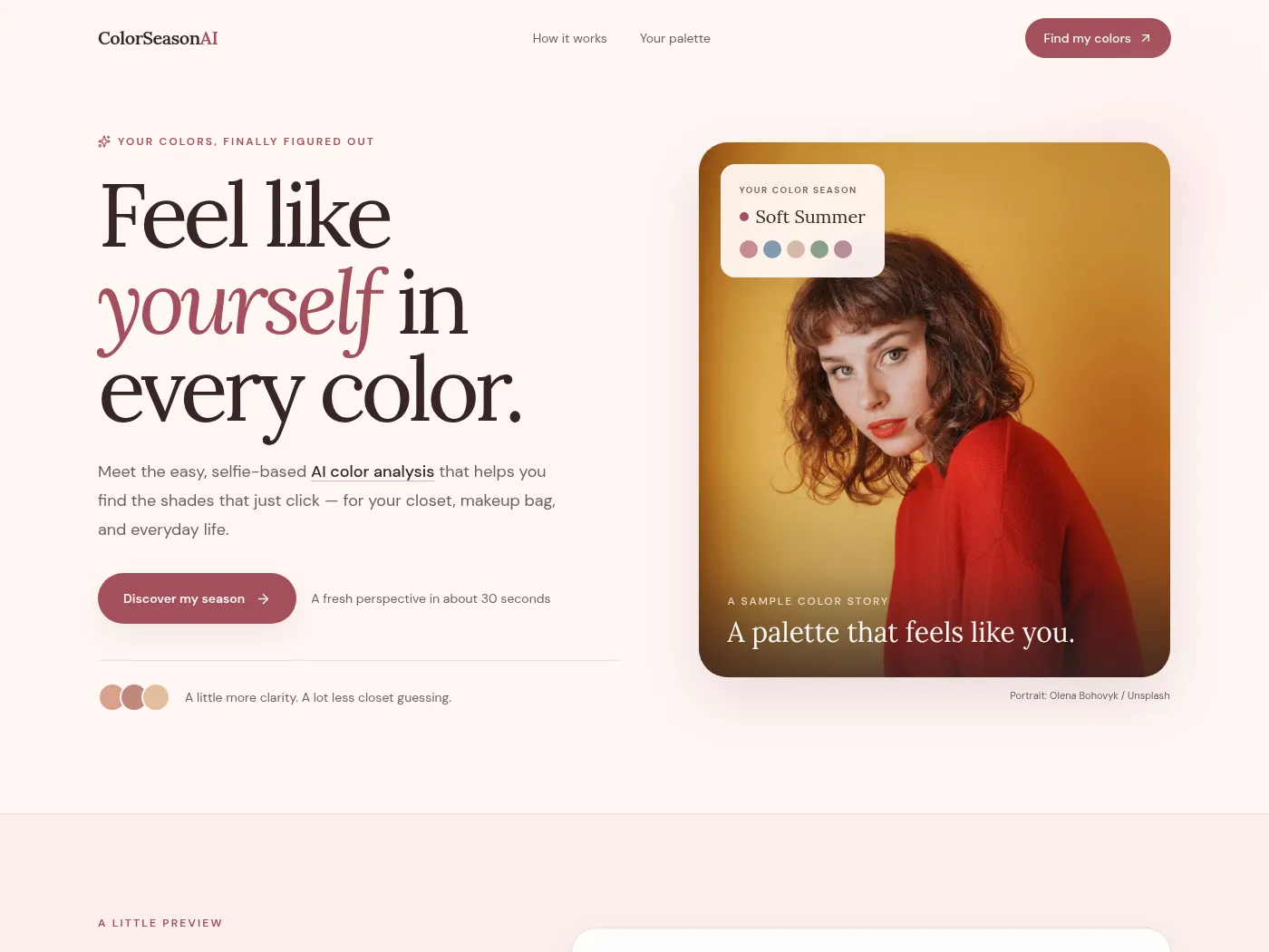 AI Color Analysis Landing
