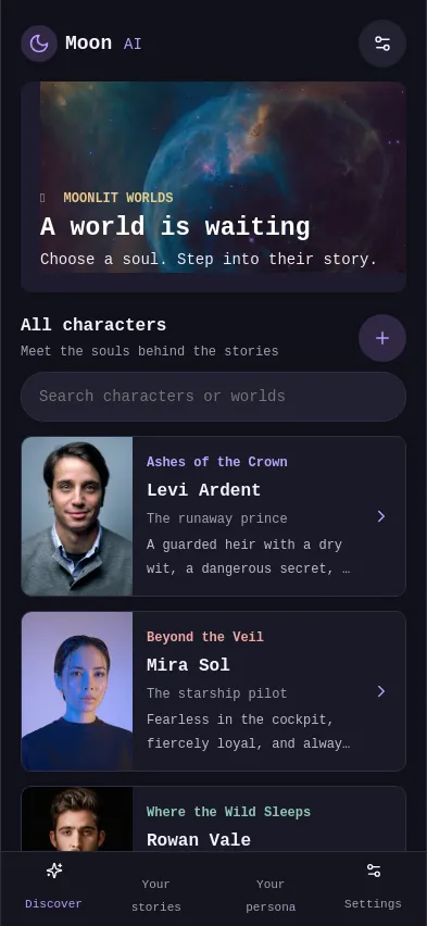 Moon AI Story Chat