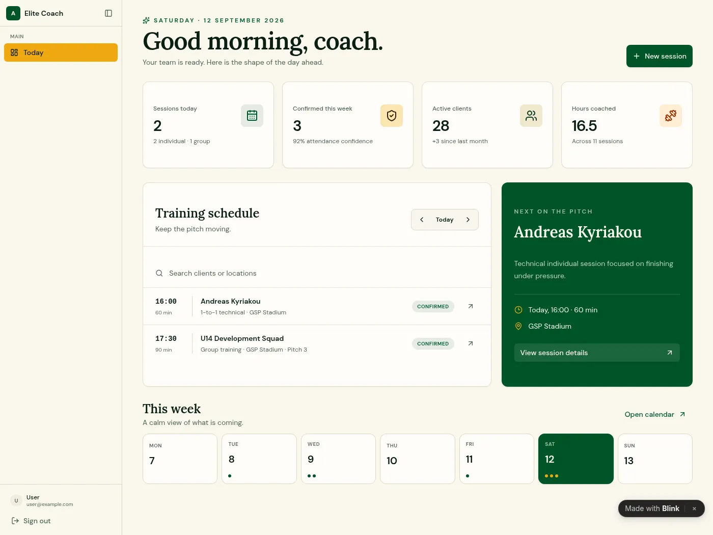 Elite Coach Scheduler