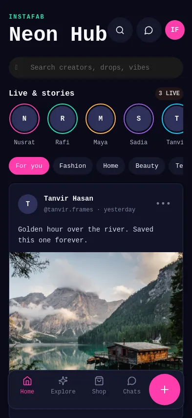 InstaFab Neon Hub