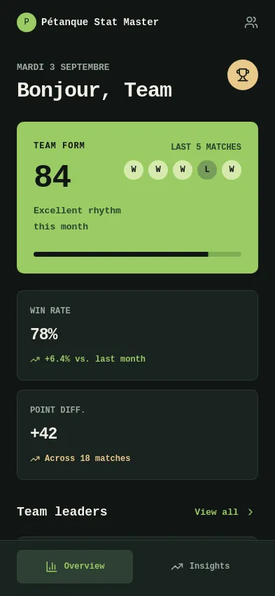 Pétanque Stat Master