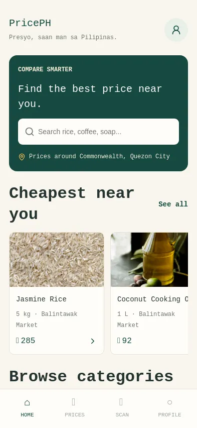 PricePH Mobile Core