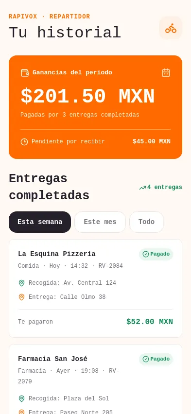 RAPIVOX Delivery App