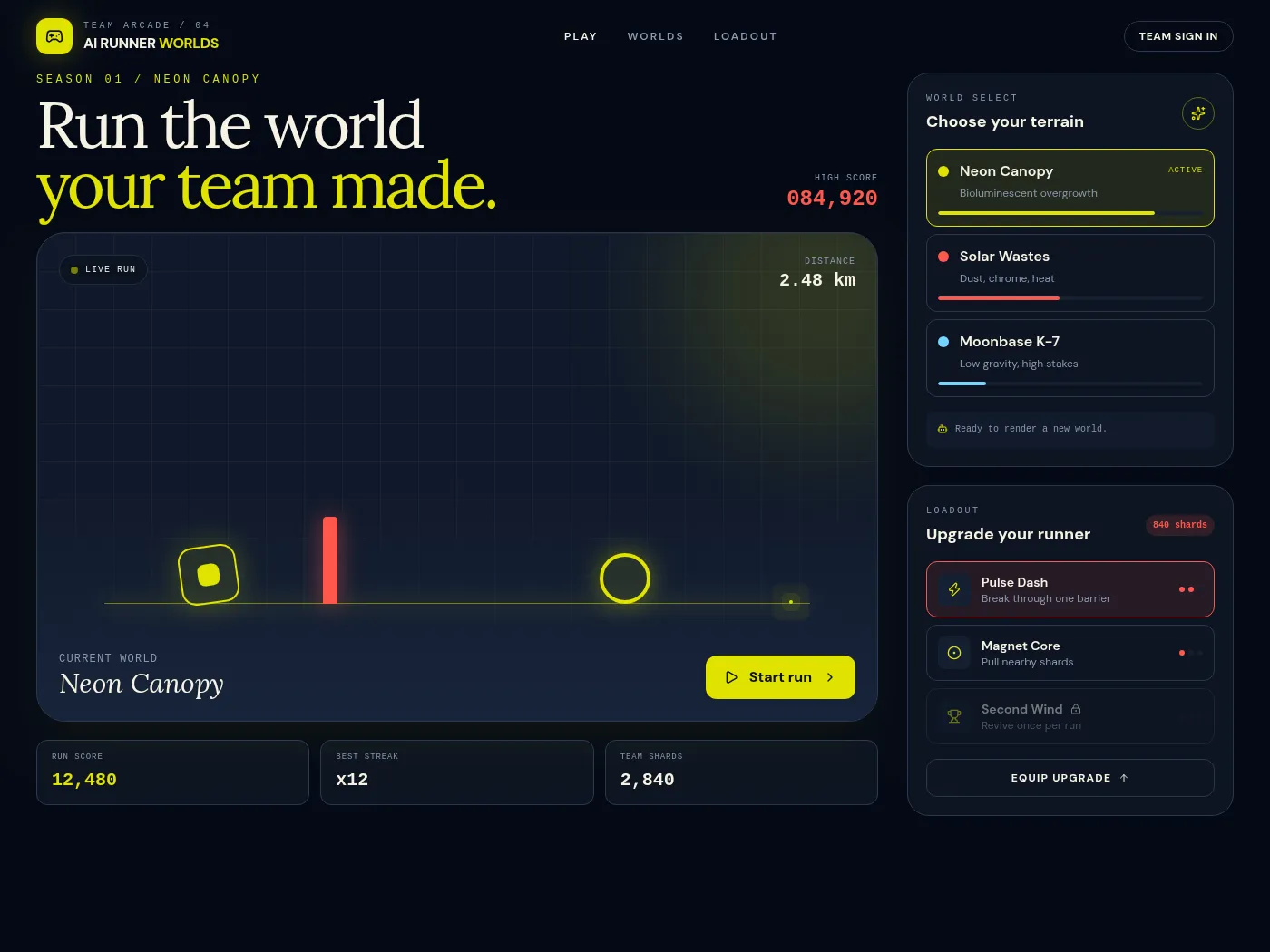 AI Runner Worlds