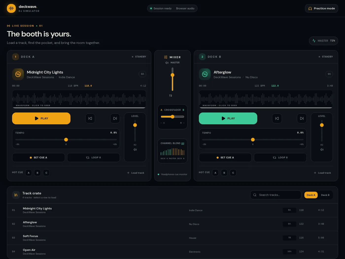 DeckWave DJ Simulator