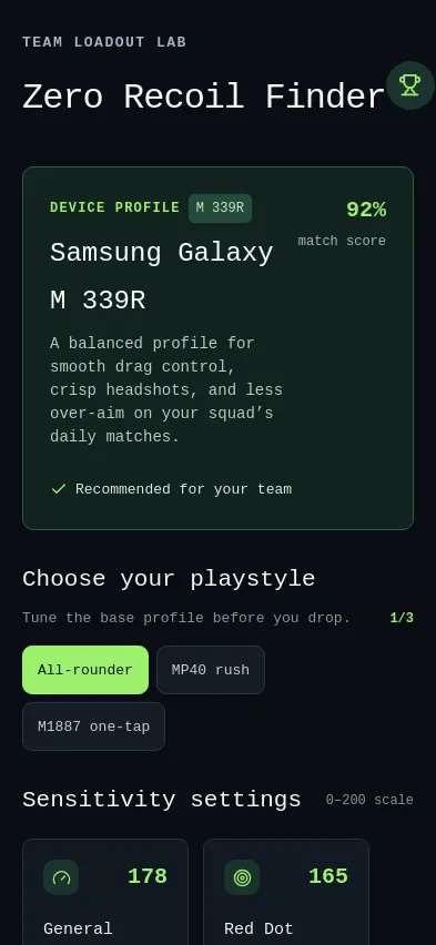 Zero Recoil Finder