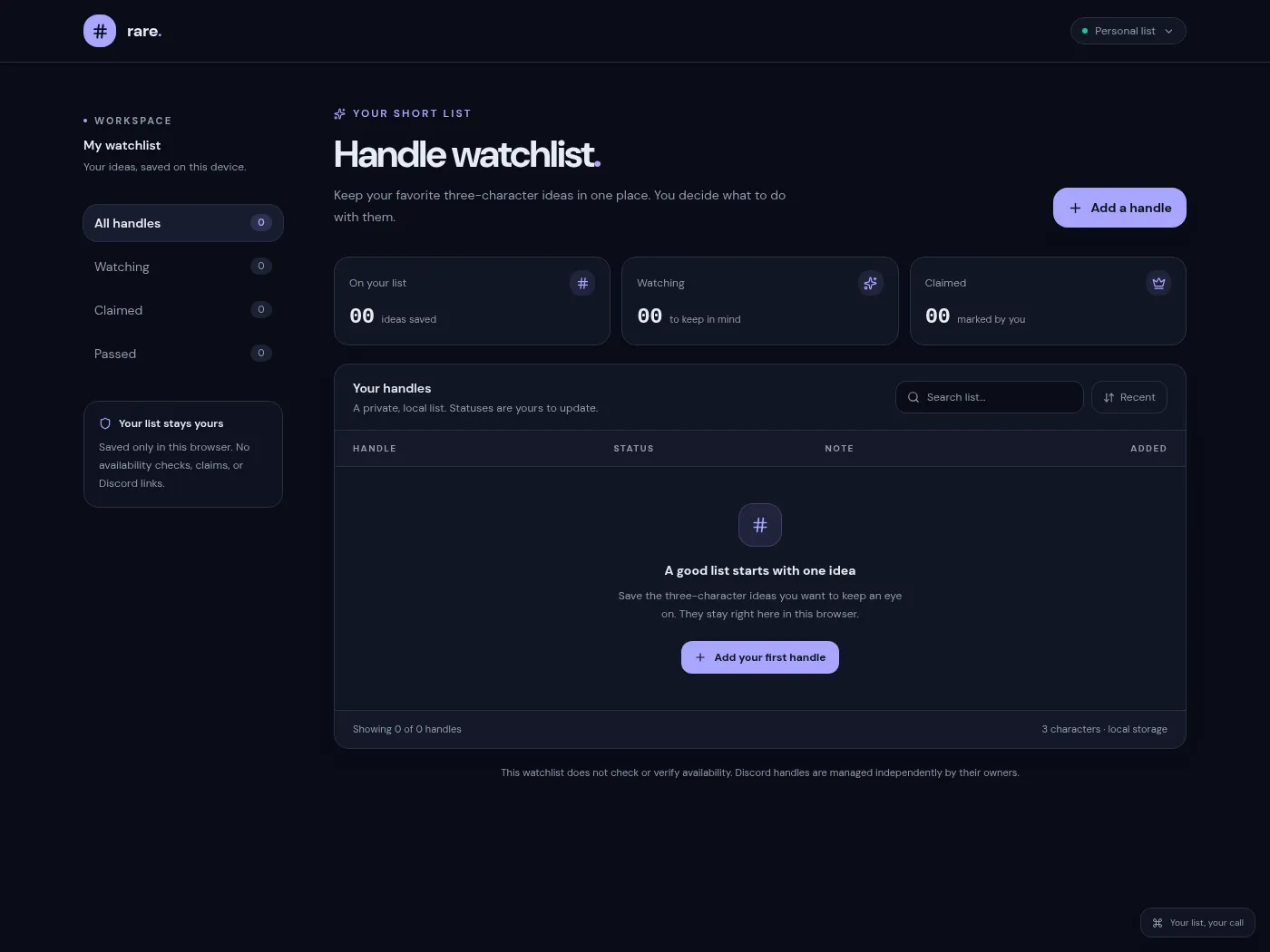 Rare Discord Handle Finder