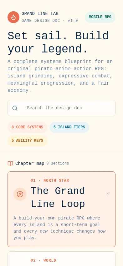 One Piece Odyssey Design Doc