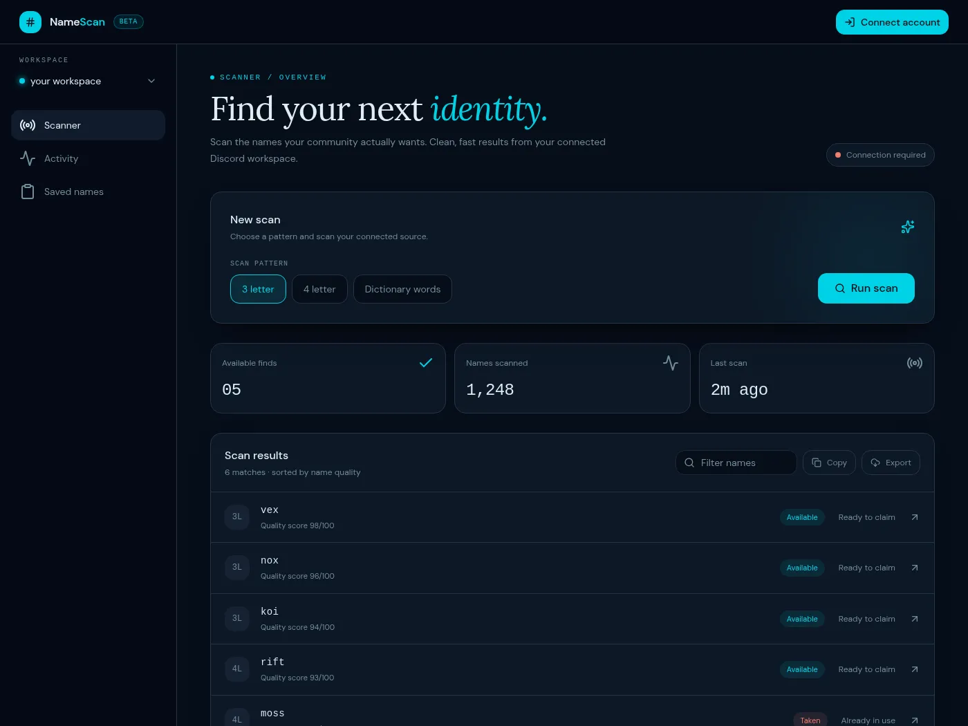 Discord Name Scanner