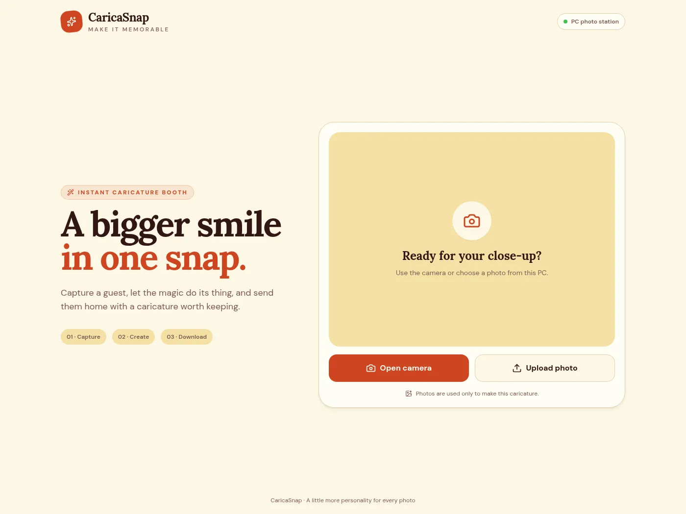 CaricaSnap Web App