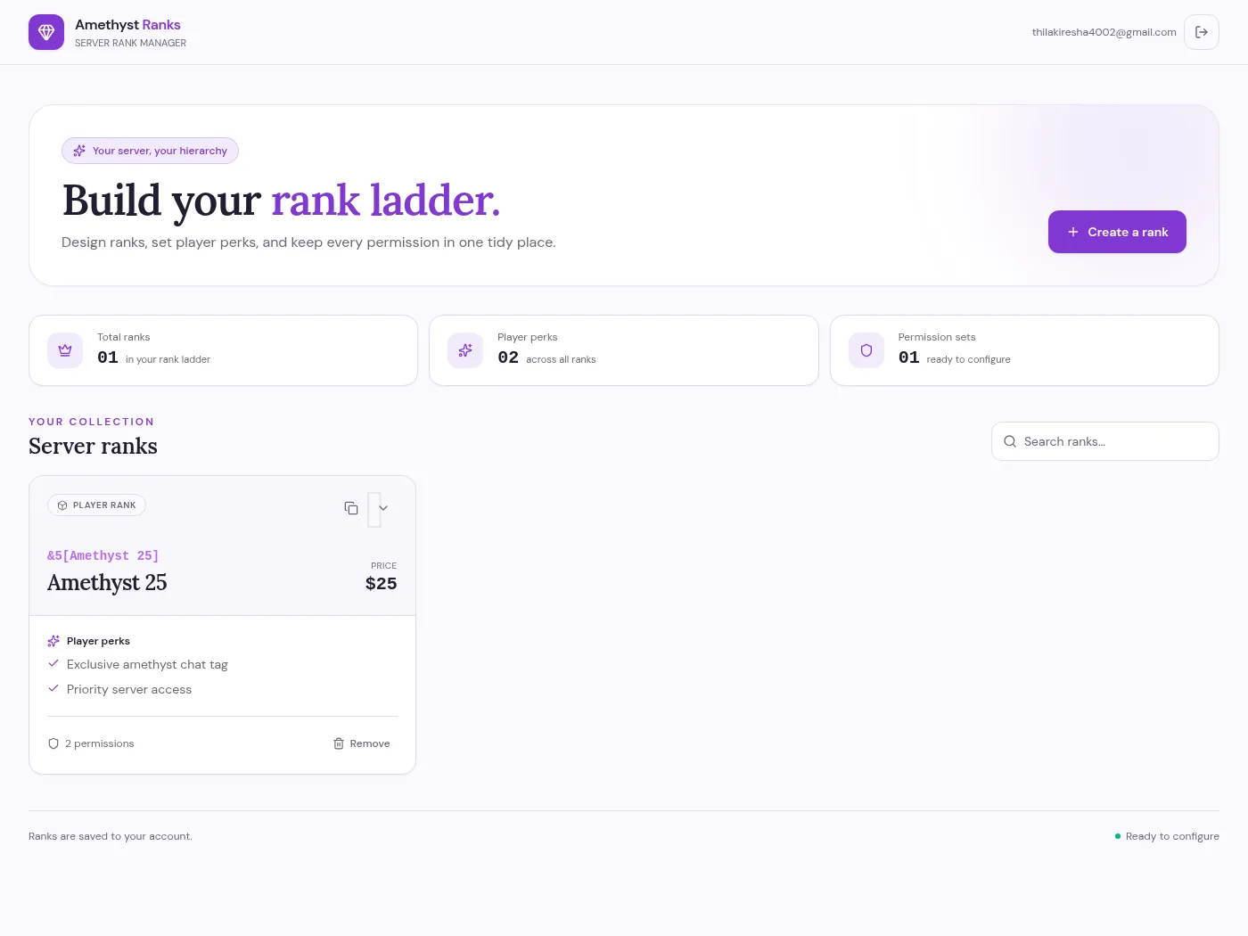 Amethyst Rank Manager