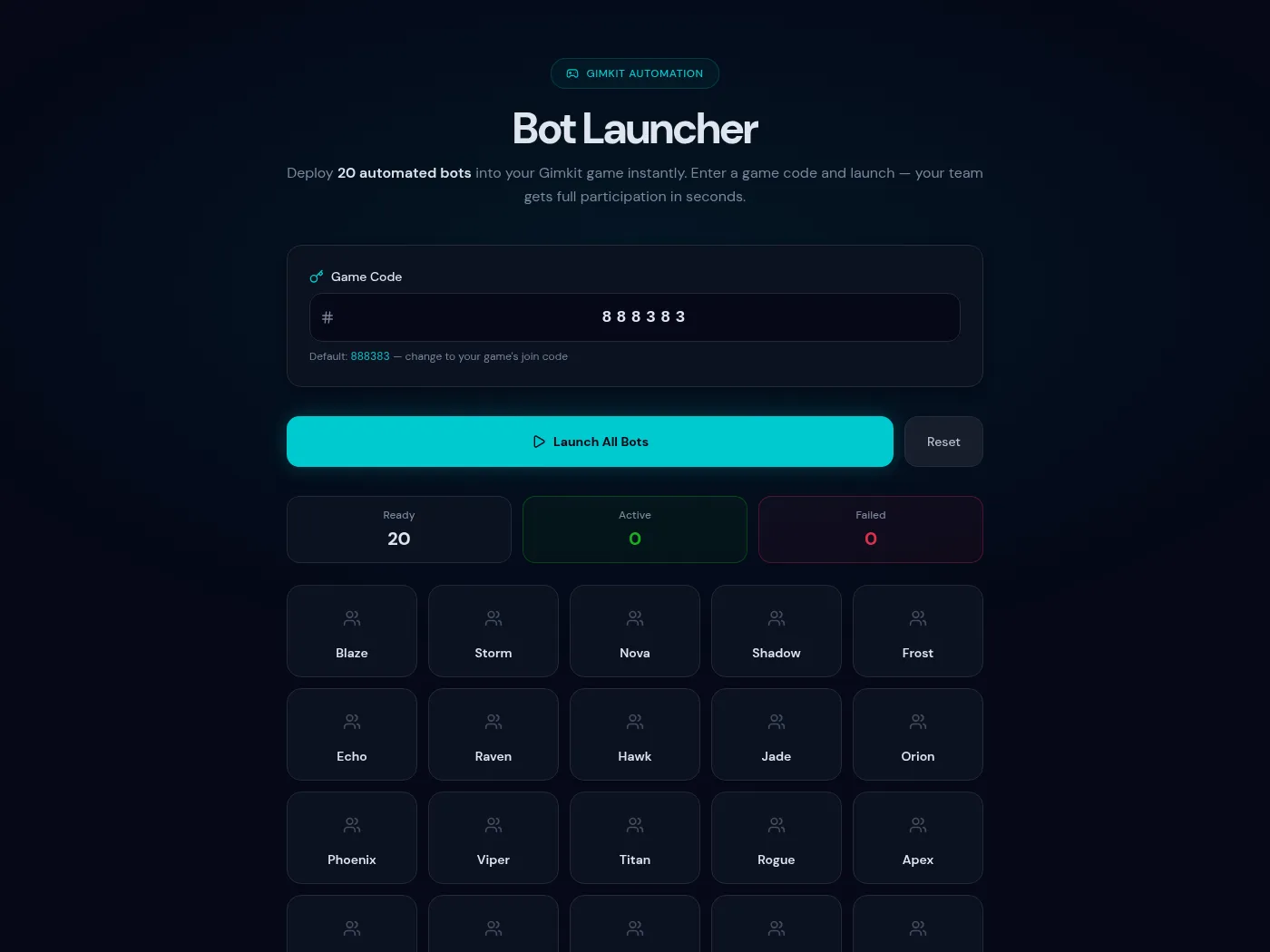 Gimkit Bot Launcher