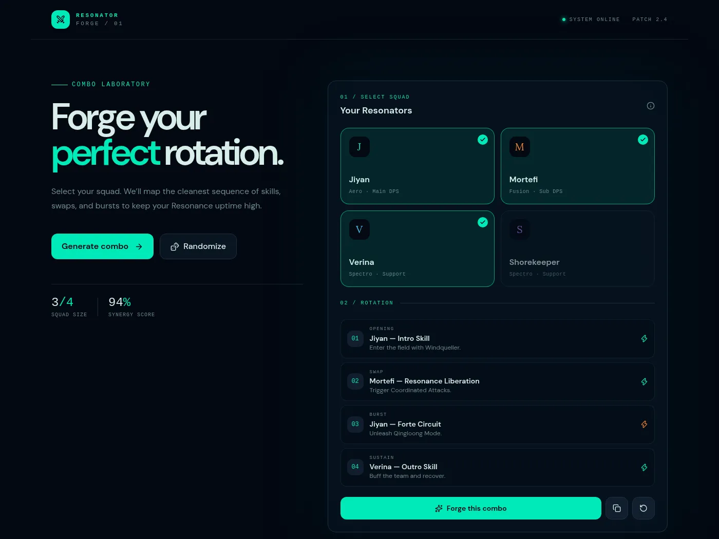 Resonator Combo Generator
