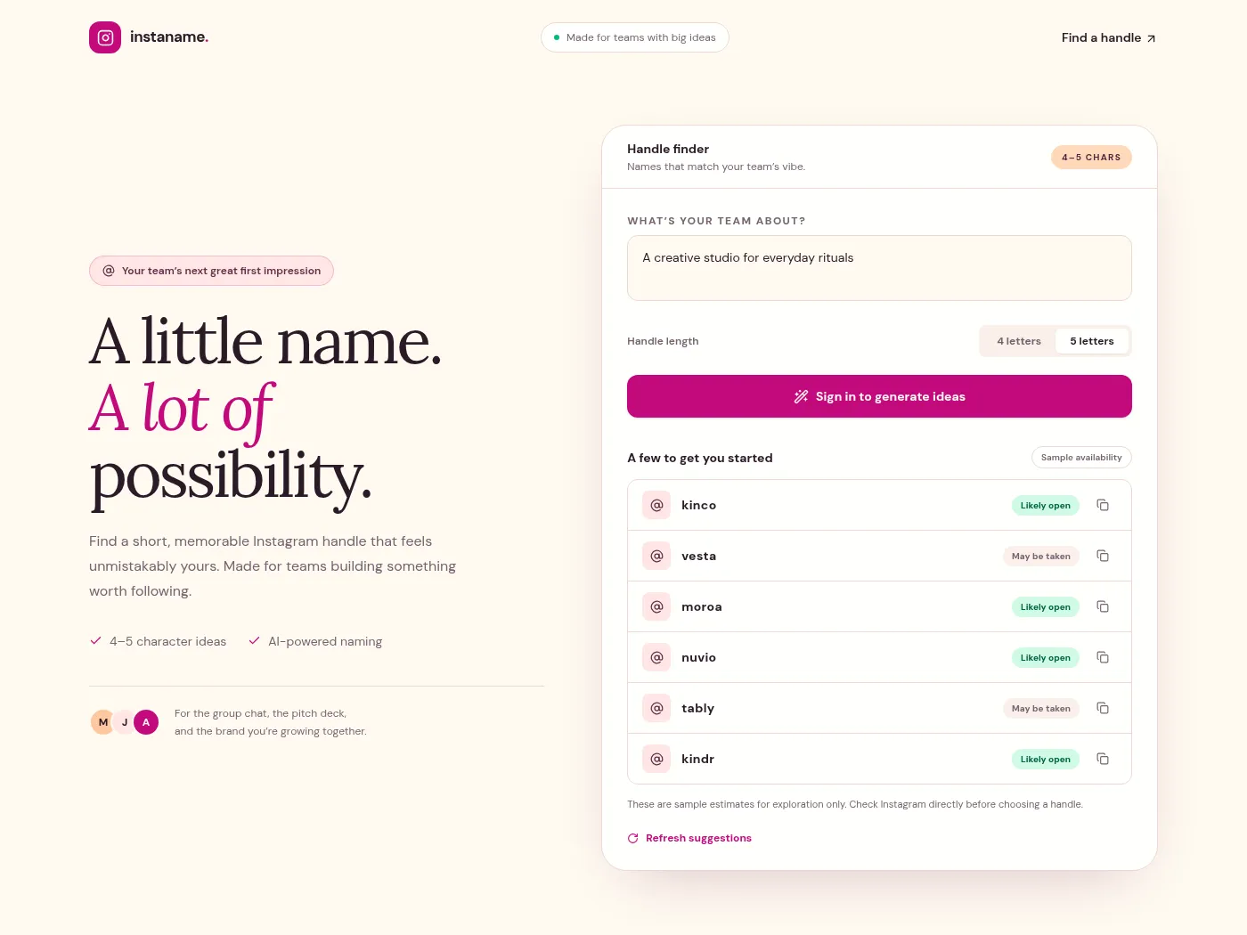 InstaName AI Finder
