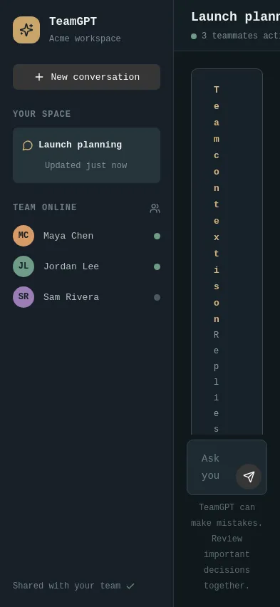 TeamGPT Chat App